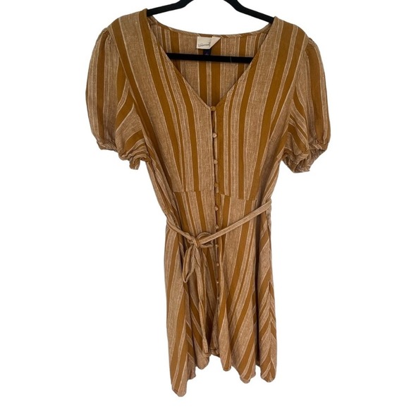 Universal Thread | Dresses | Universal Thread Womens Gold Striped Linen ...